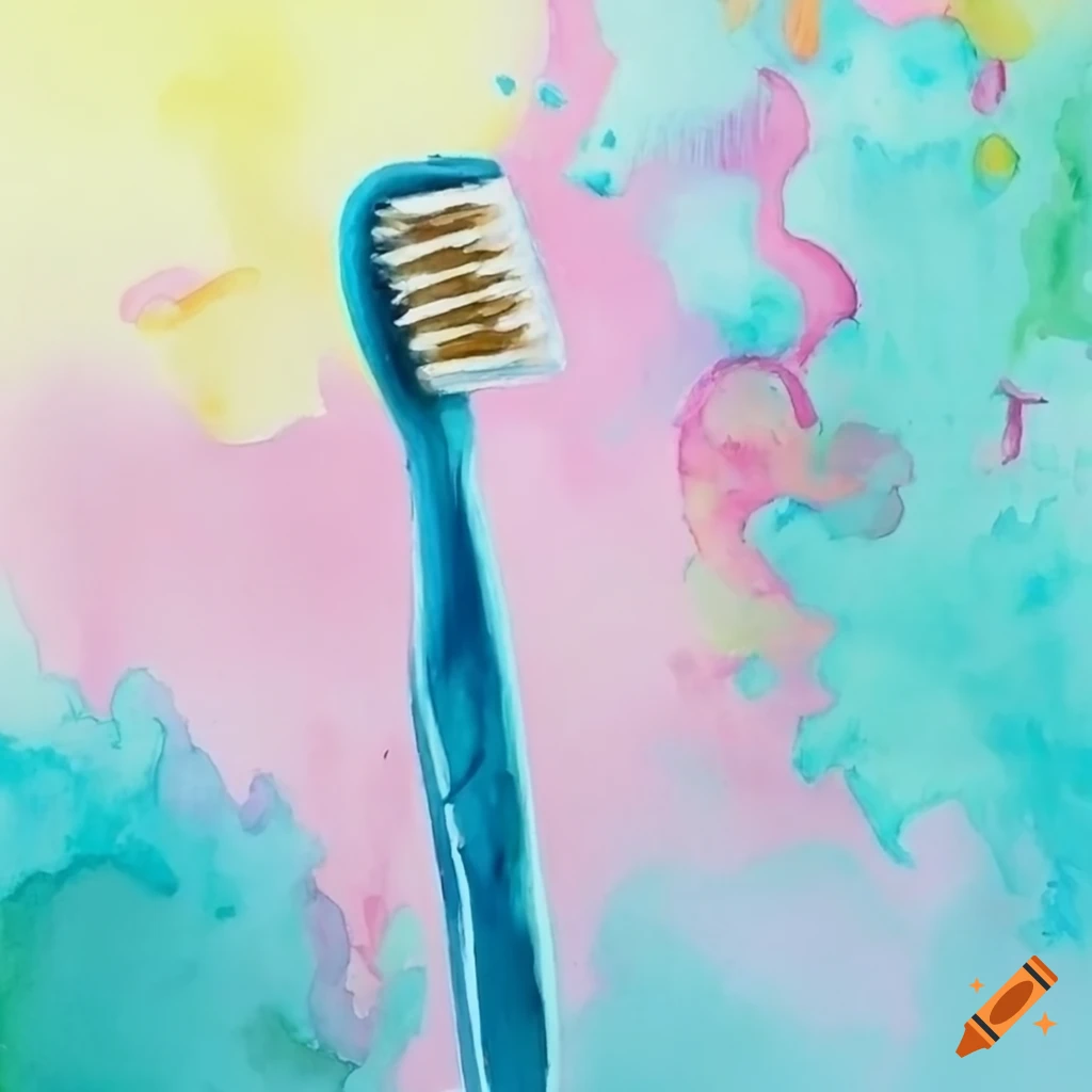 Watercolor painting of an electric toothbrush on Craiyon