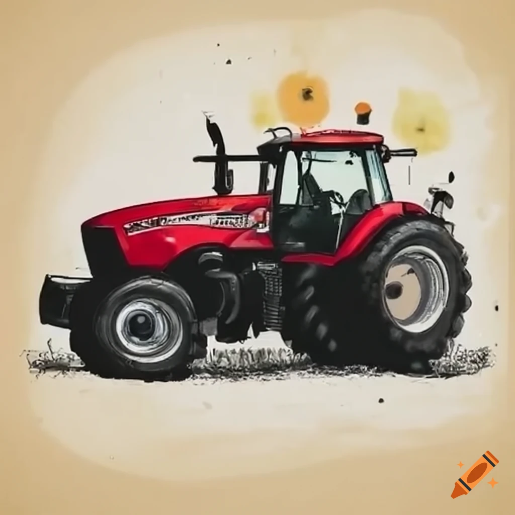 Tracteur case ih in a summer field on Craiyon