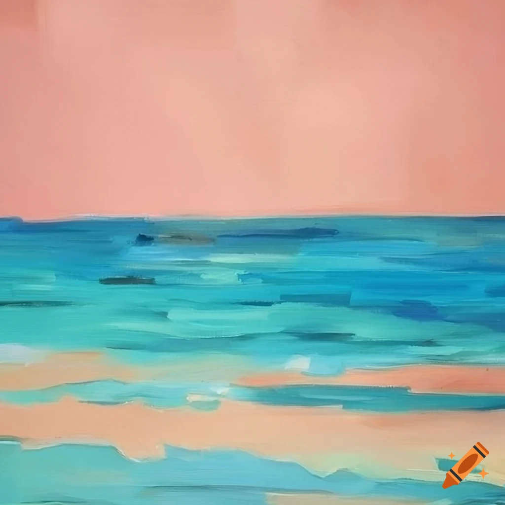Minimalist beach scene in matisse style with oil painting on Craiyon