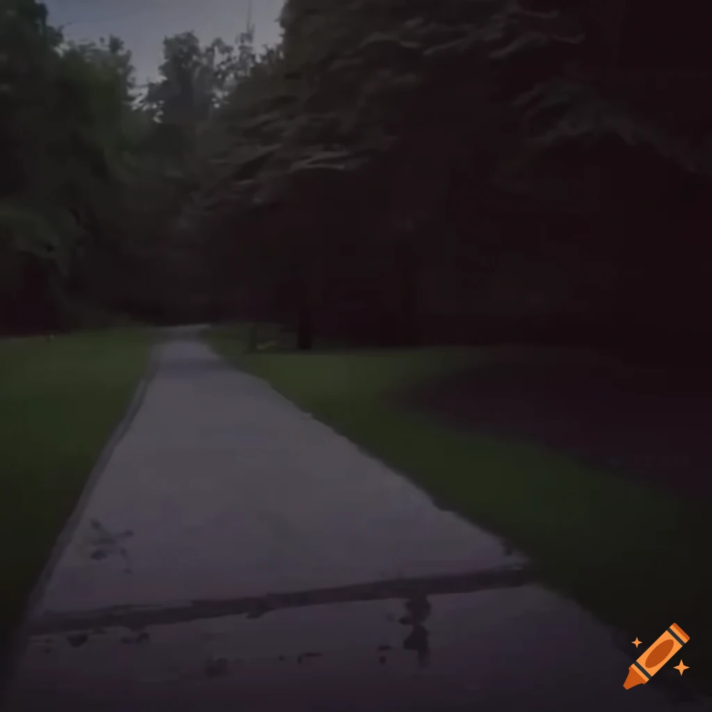 Creepy and weird liminal space in a neighborhood setting on Craiyon