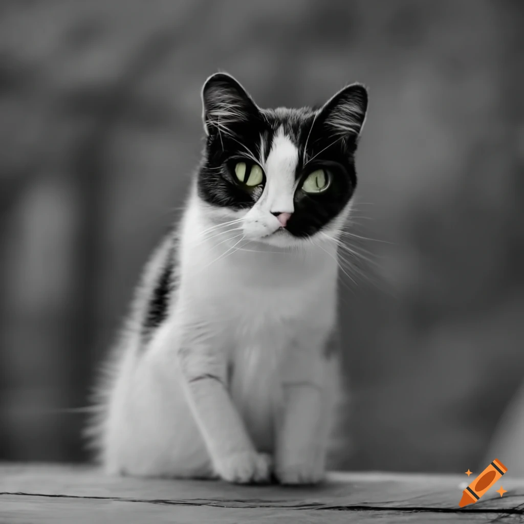 Black and white cat named Nyx on Craiyon