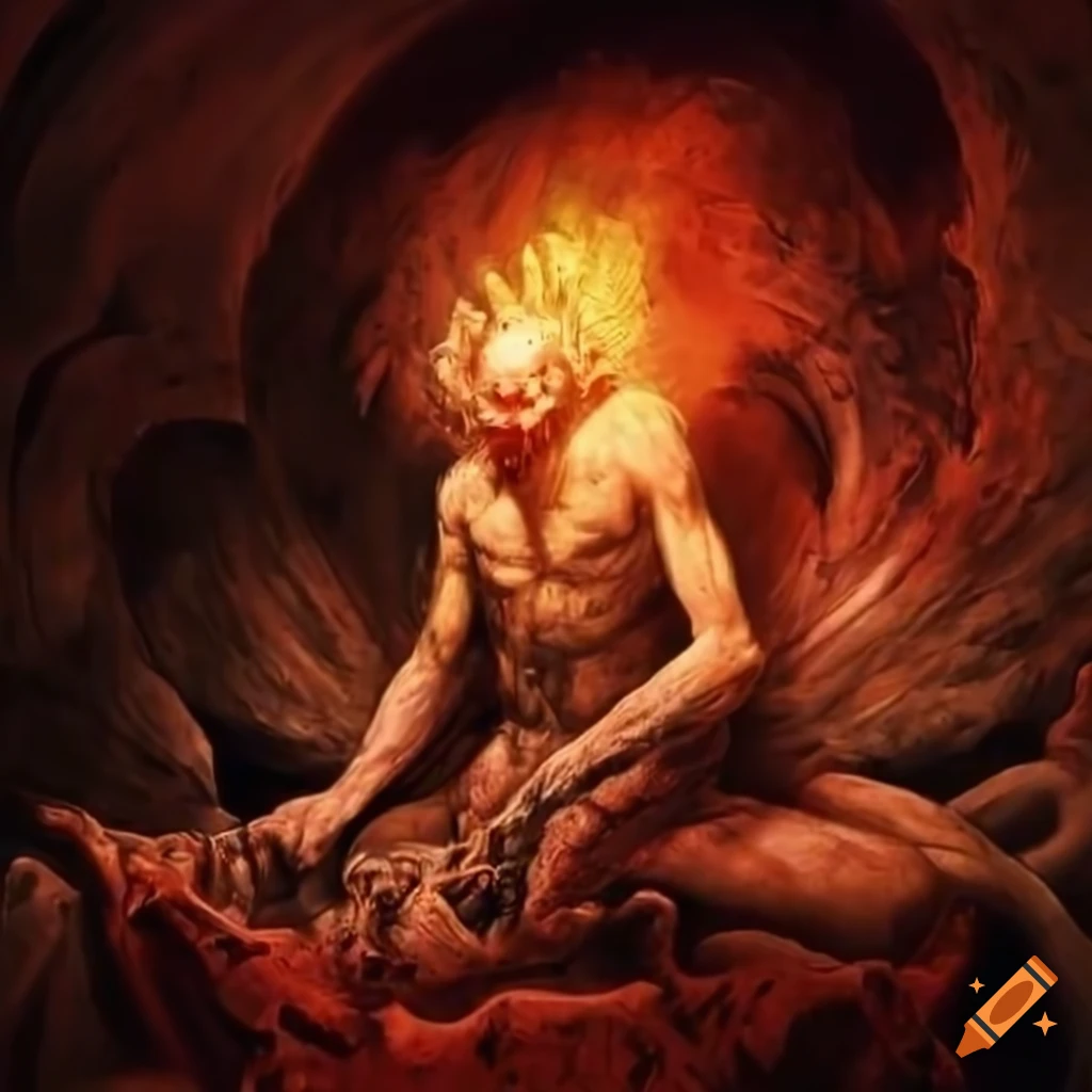 King minos judging a soul in the underworld on Craiyon