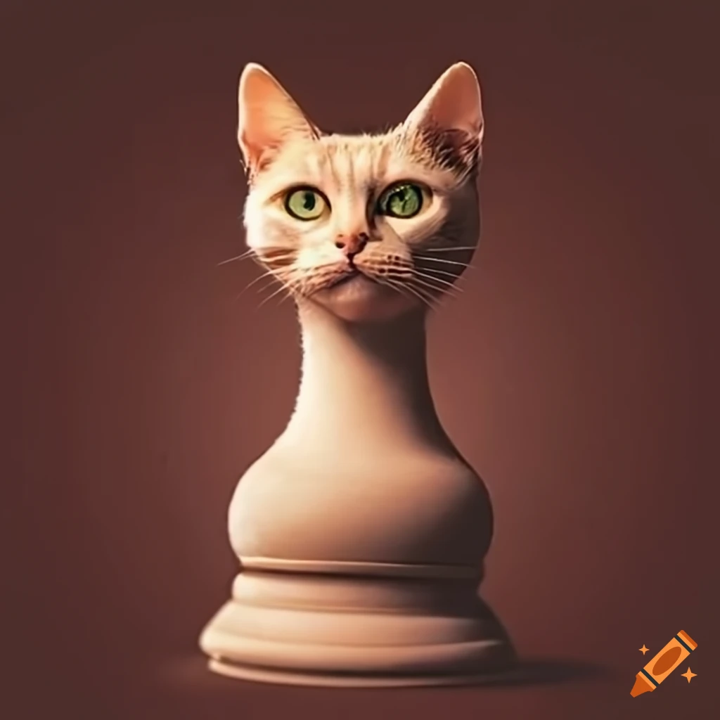 Cat playing chess on Craiyon
