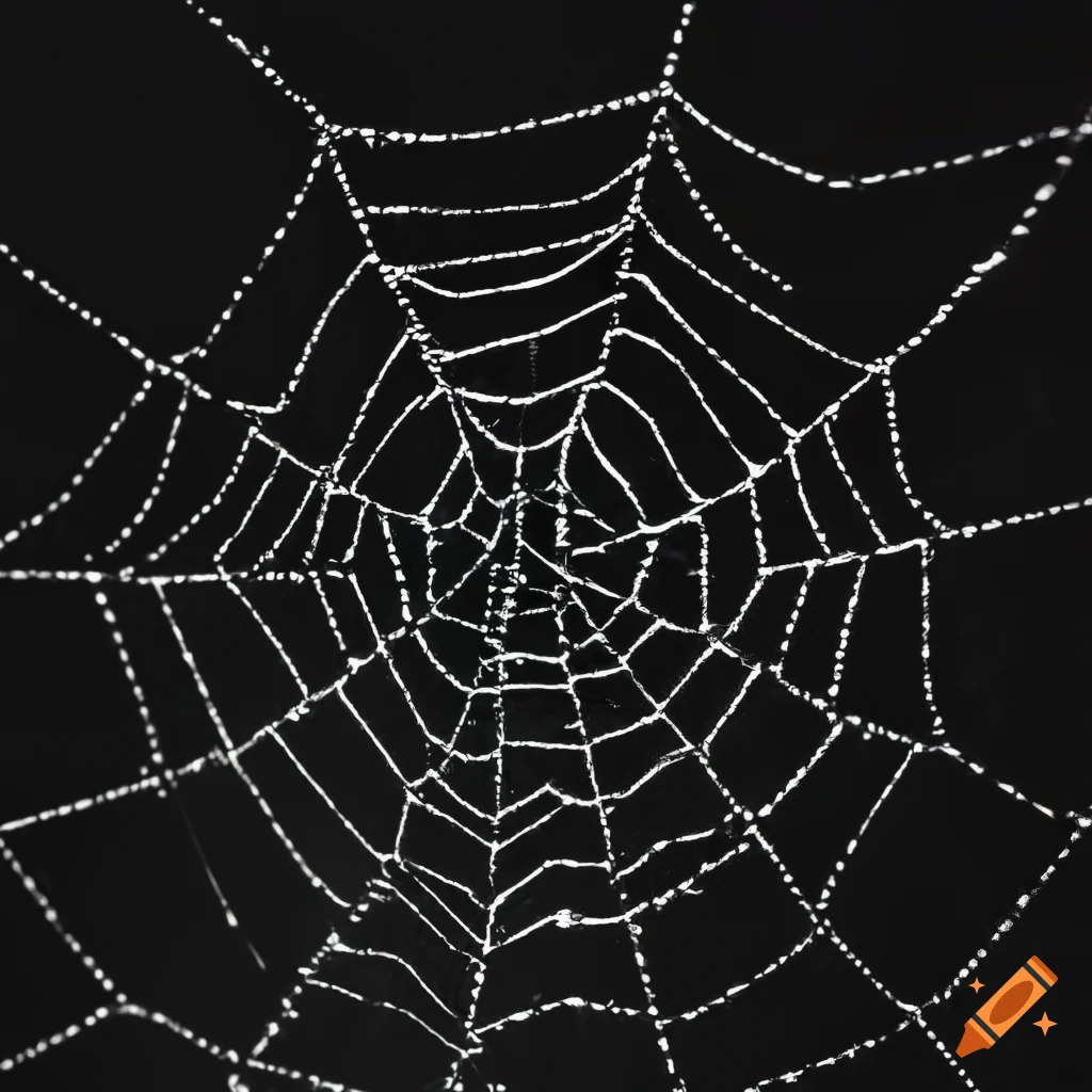 Spider weaving intricate web patterns on Craiyon