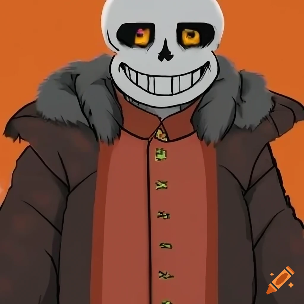 Close-up portrait of a character inspired by undertale game with orange ...