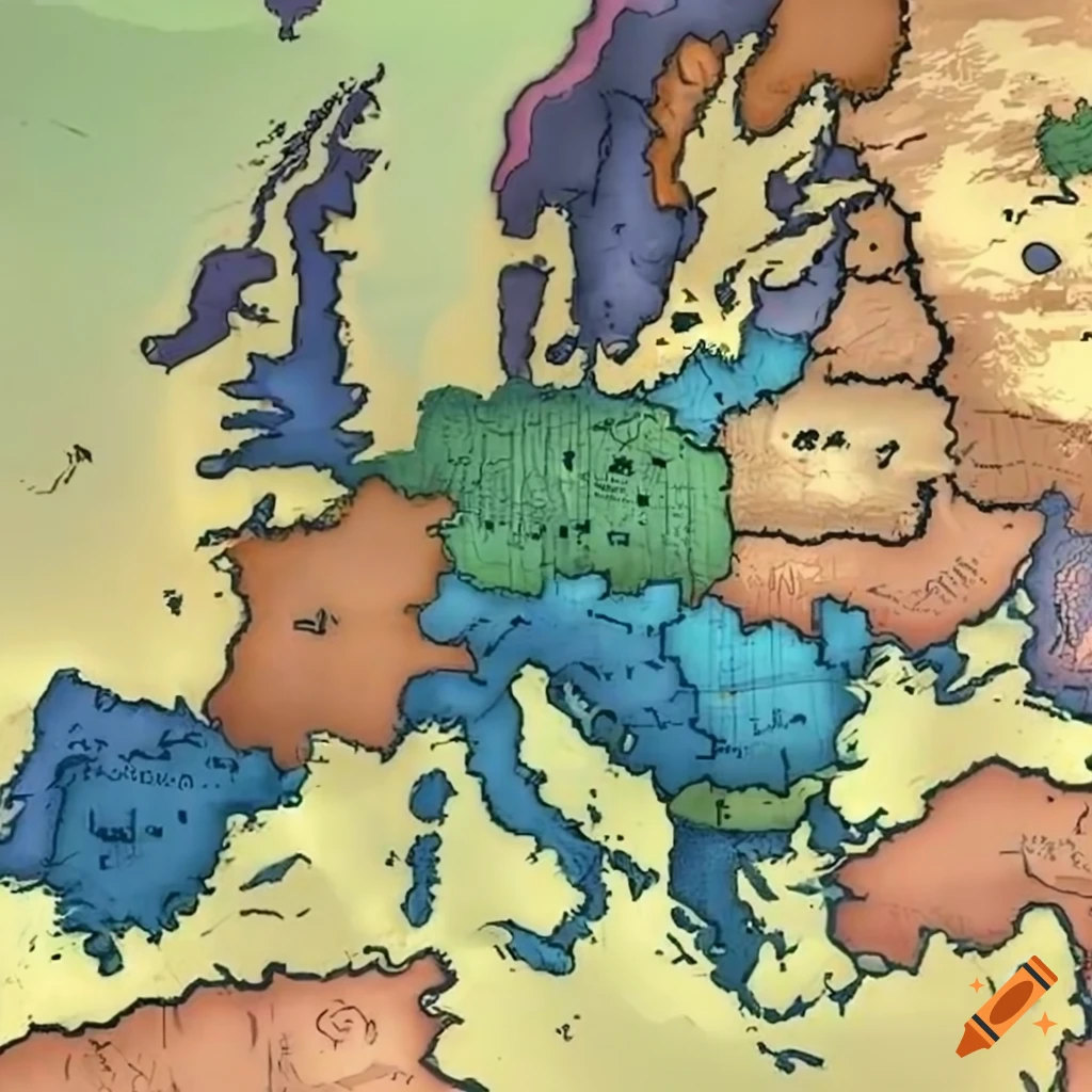 Map of a fictional country on Craiyon