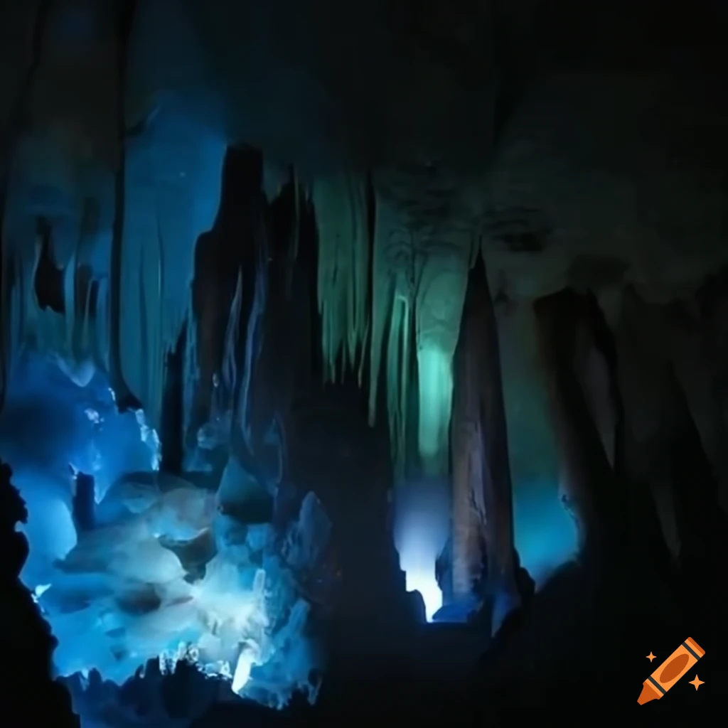 Expedition through mysterious caves with radiant crystals and unusual ...
