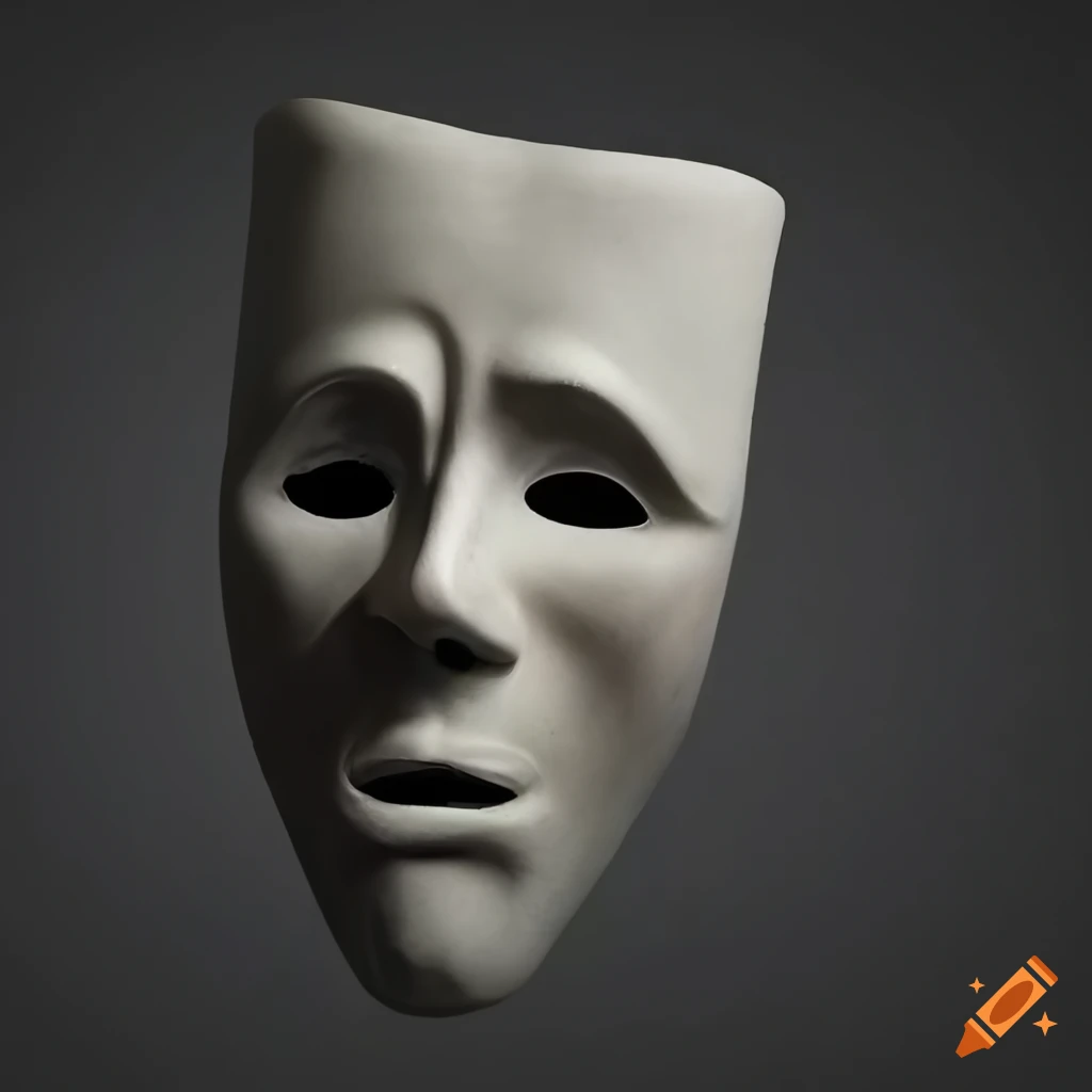 Theater mask expressing fear on Craiyon