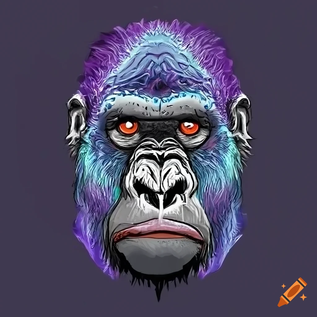 Gorilla nft art drawing on Craiyon