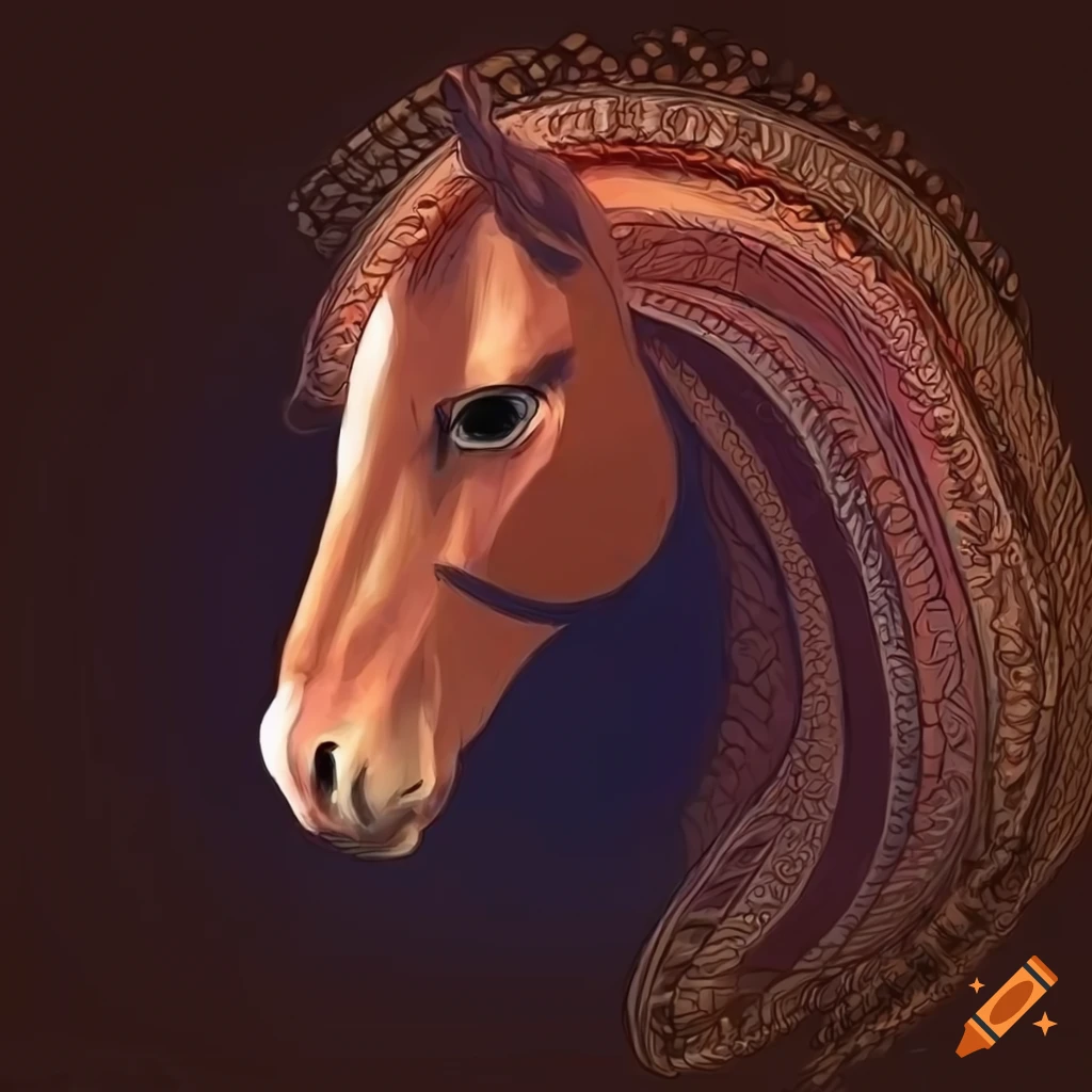 Detailed and realistic horse illustration concept design on Craiyon