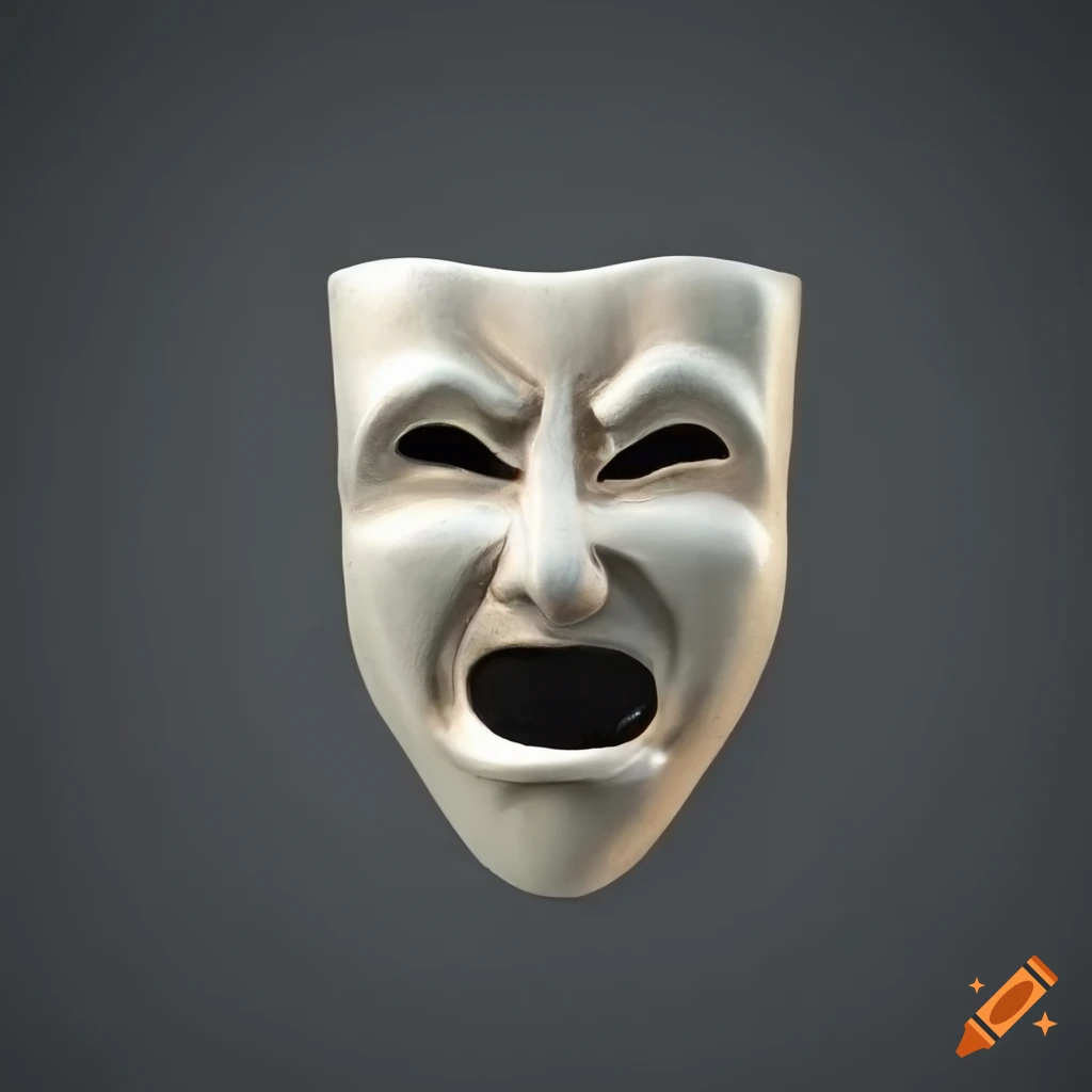 Theater mask expressing fear on Craiyon
