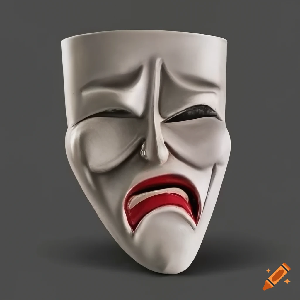 Theater mask portraying anger emotion on Craiyon