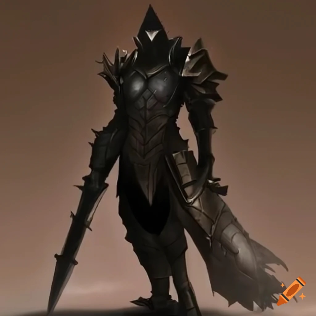 Onyx knight in full body view on Craiyon