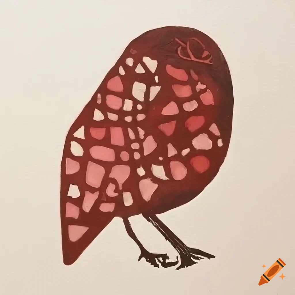 Flying bird linocut art on Craiyon