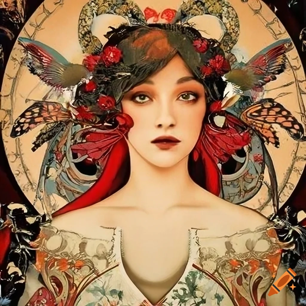 Vintage surreal retro collage art featuring woman, fashion, flowers ...