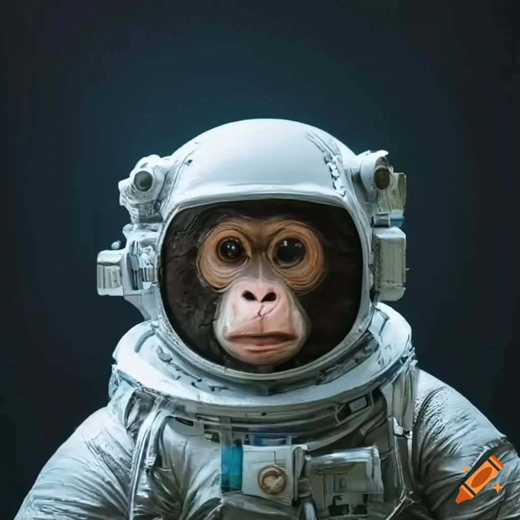 Realistic monkey astronaut in space on Craiyon