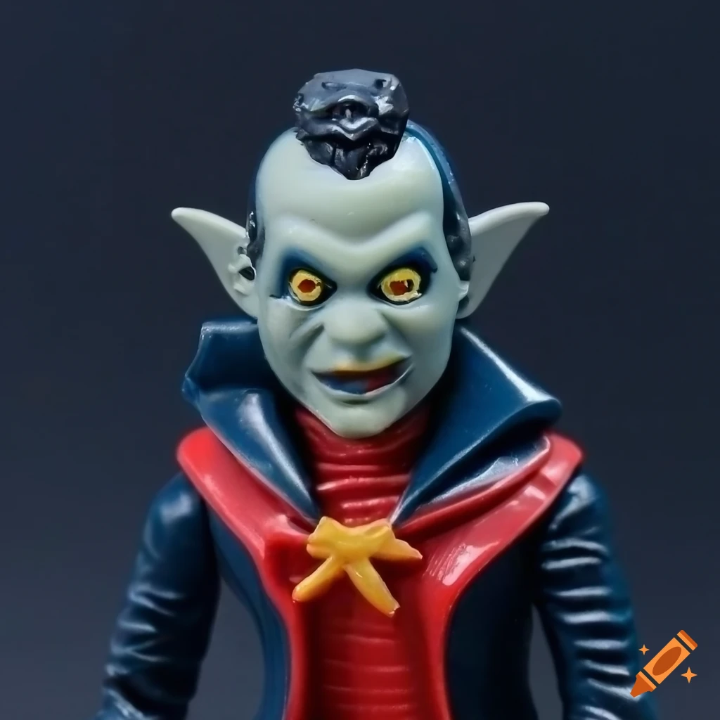 Vintage collectible action figure of a retro vampire monster on Craiyon