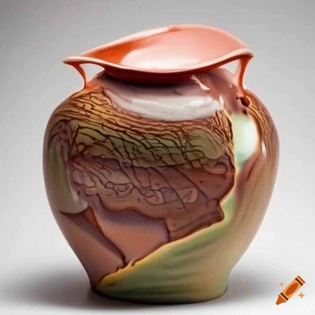 Ceramic artwork with a unique crazy glaze on Craiyon