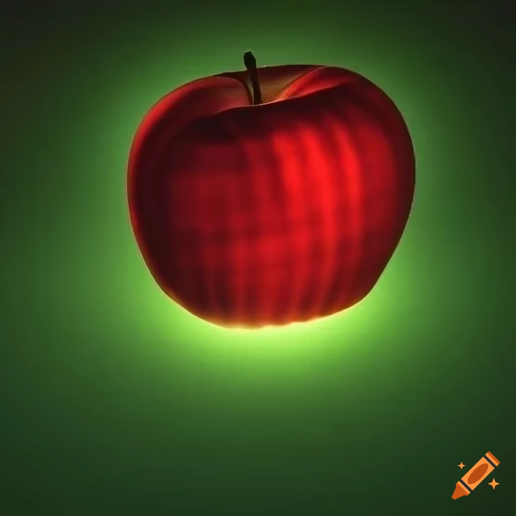 Flag with a bold depiction of an apple in vibrant shades on Craiyon