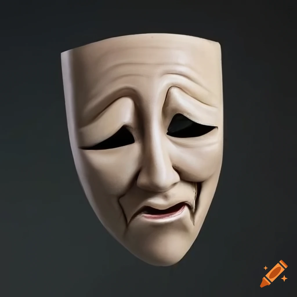 Theater mask with expressive features on Craiyon