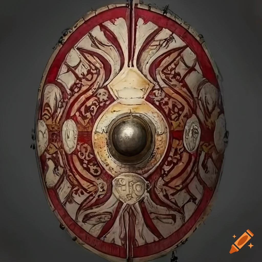 Ancient roman warrior shield design on Craiyon
