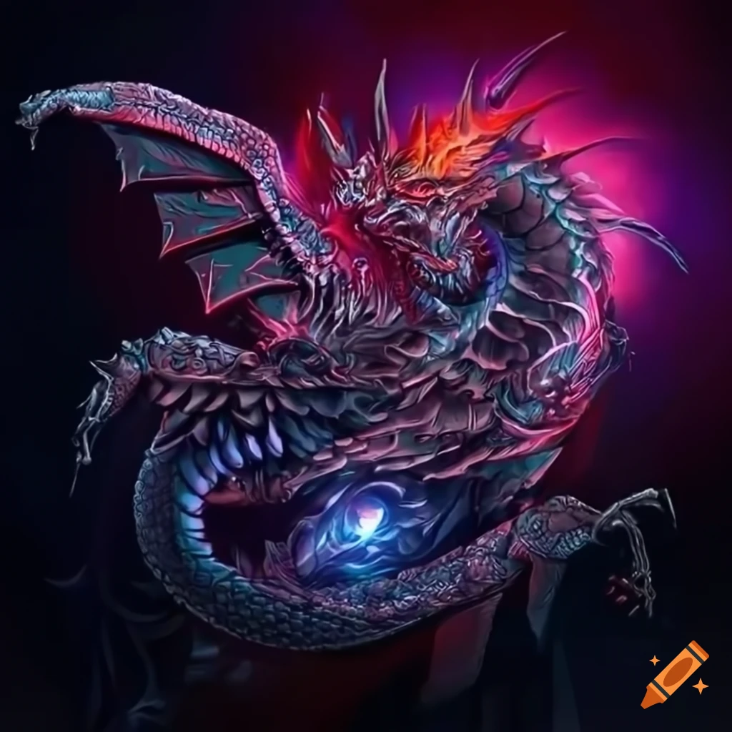 Msi graphics card case with dragon designs and rich colors on Craiyon