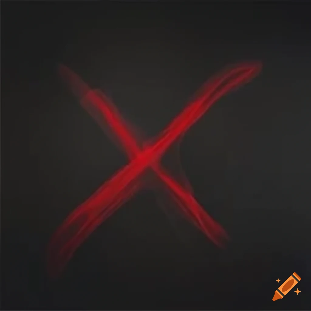 Red x symbol on light background on Craiyon