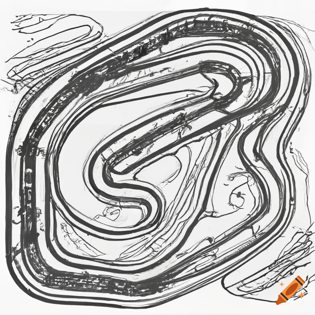Race track layout on Craiyon