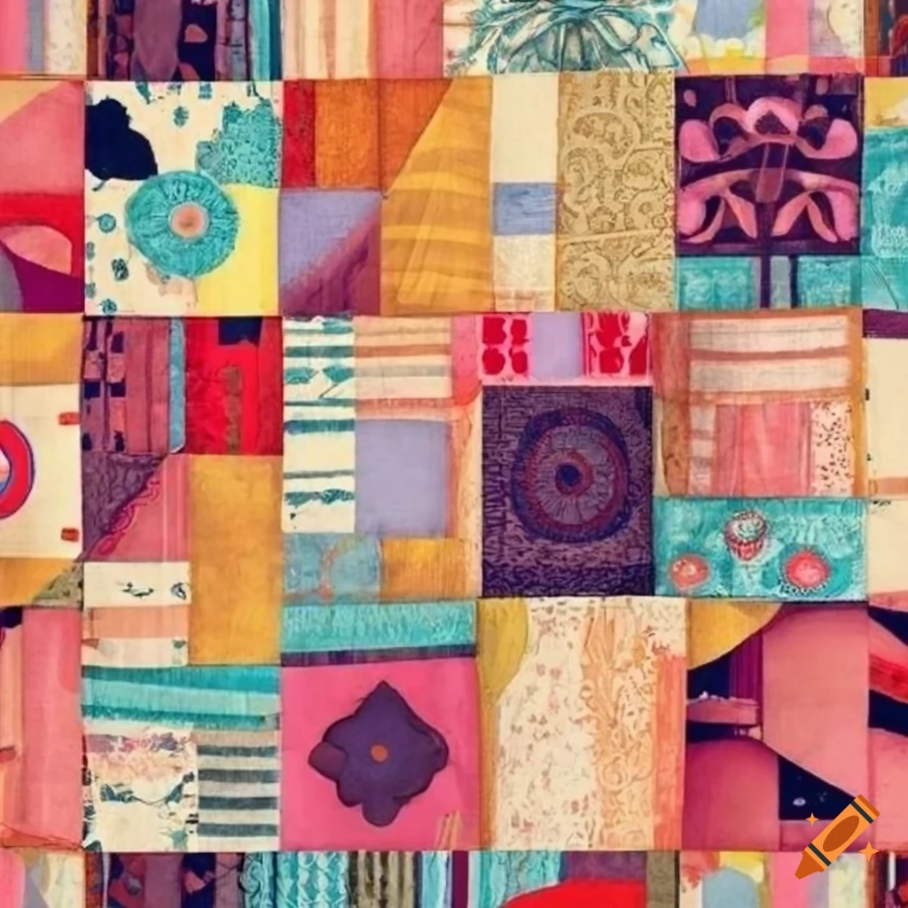 Vintage inspired patchwork designs on Craiyon