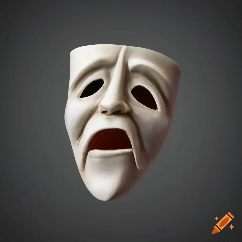 Theater mask portraying anger emotion on Craiyon