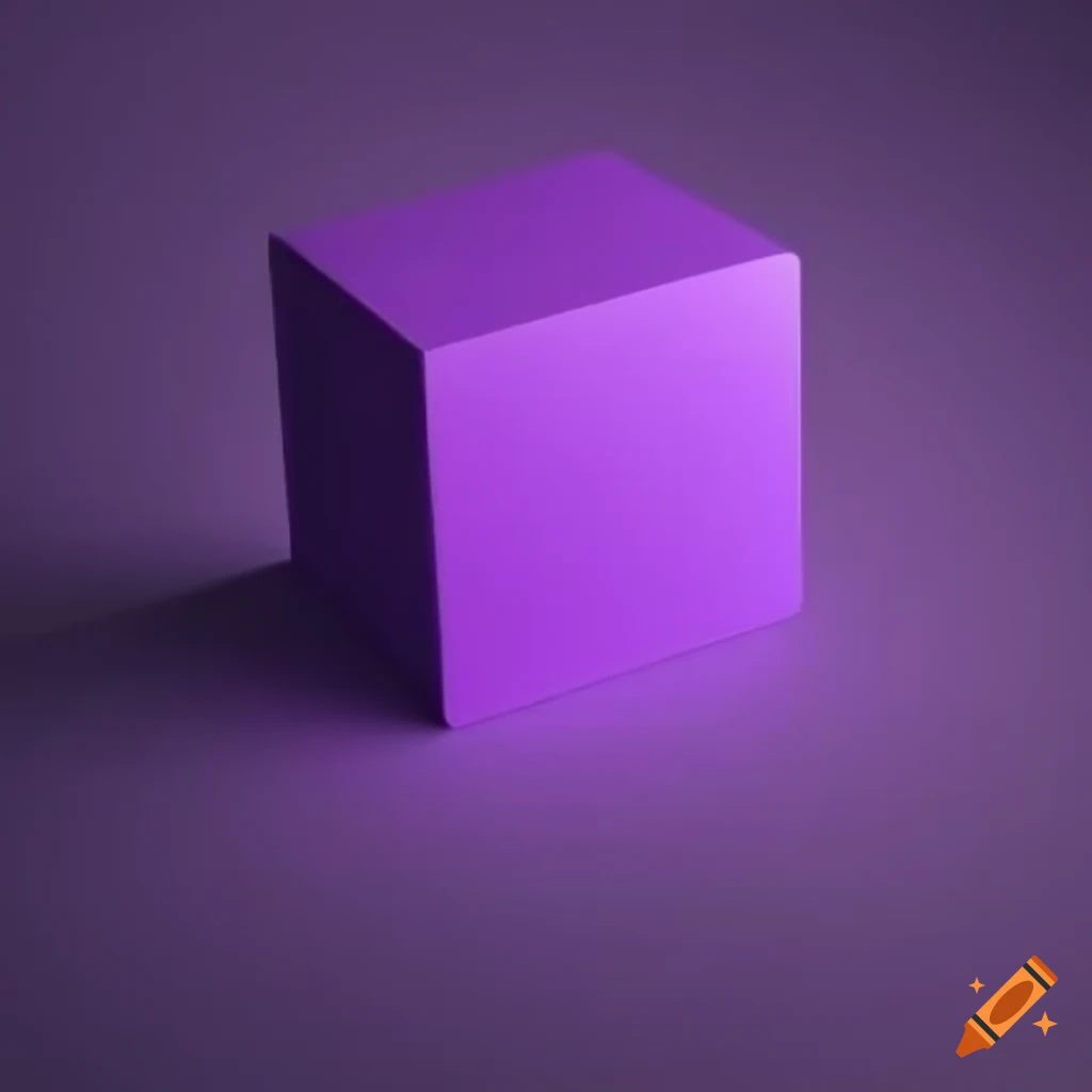 Cube violet on a simple grass background on Craiyon