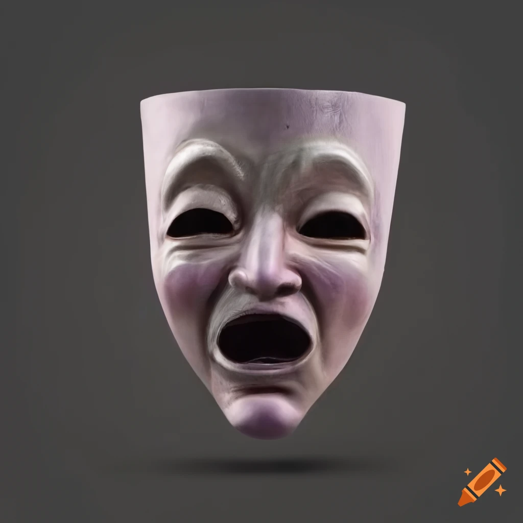 Theater mask with expressive features on Craiyon