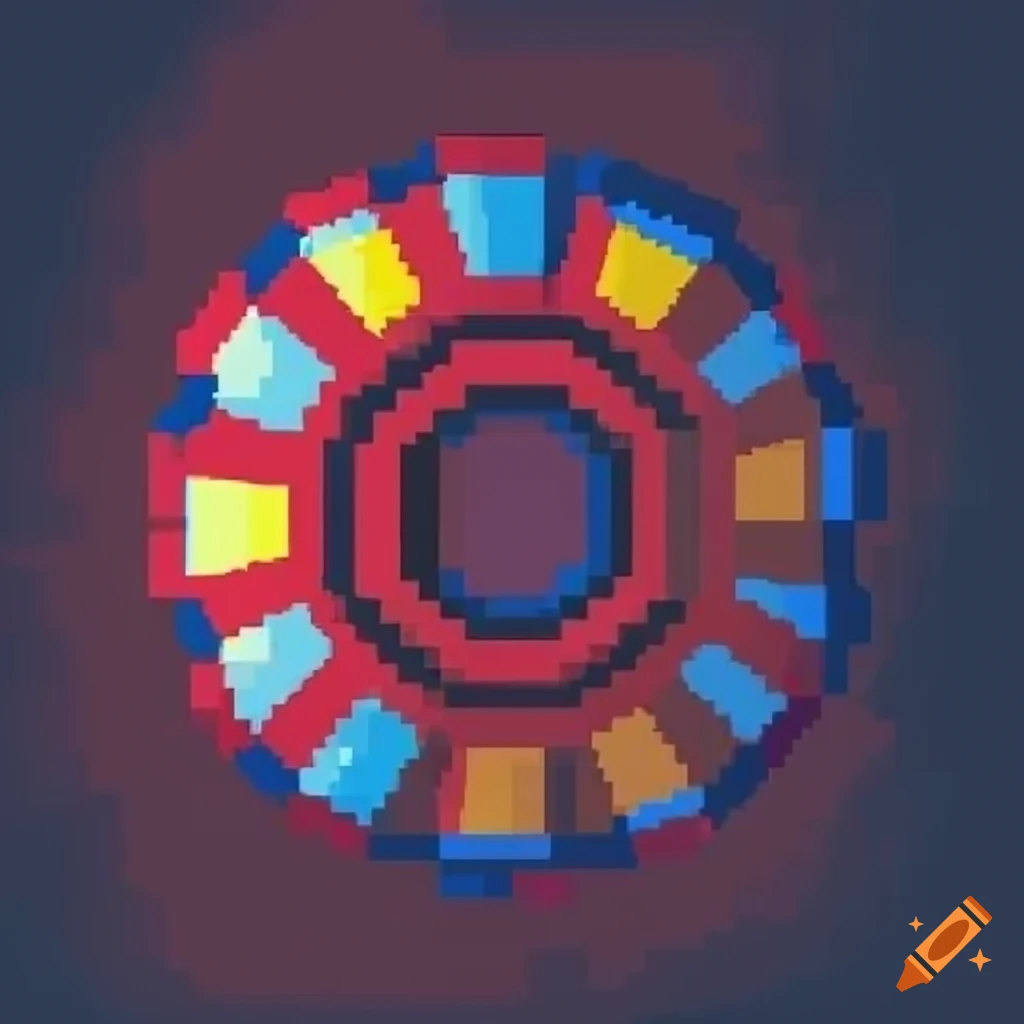 Pixelated gear on a flag on Craiyon