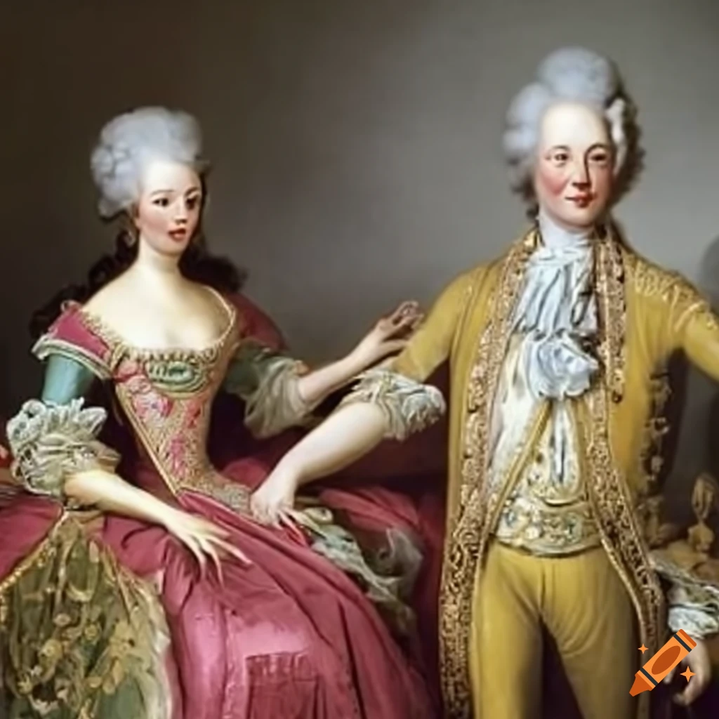 Louis xvi and marie antoinette dancing together on Craiyon