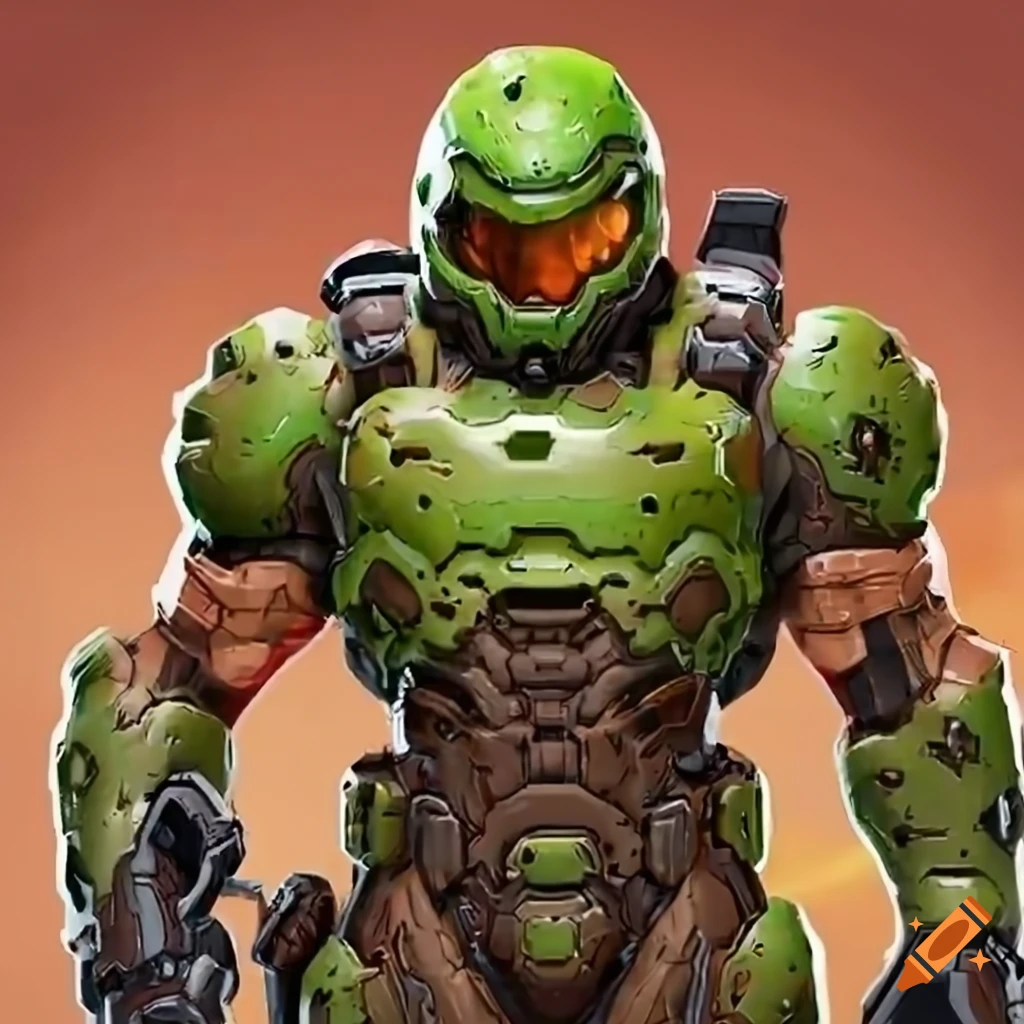 Doom slayer character on Craiyon