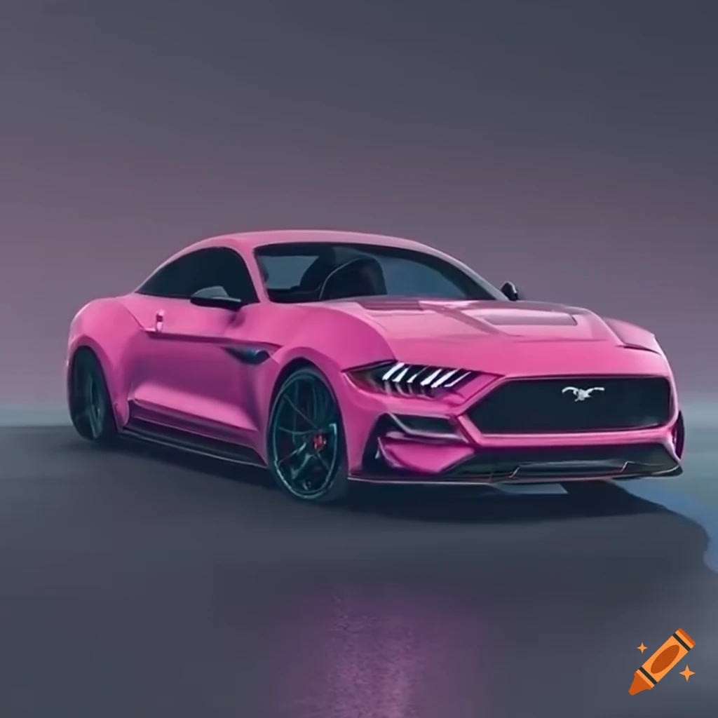Ford Mustang GT 2024 in pink color in 4K resolution on Craiyon