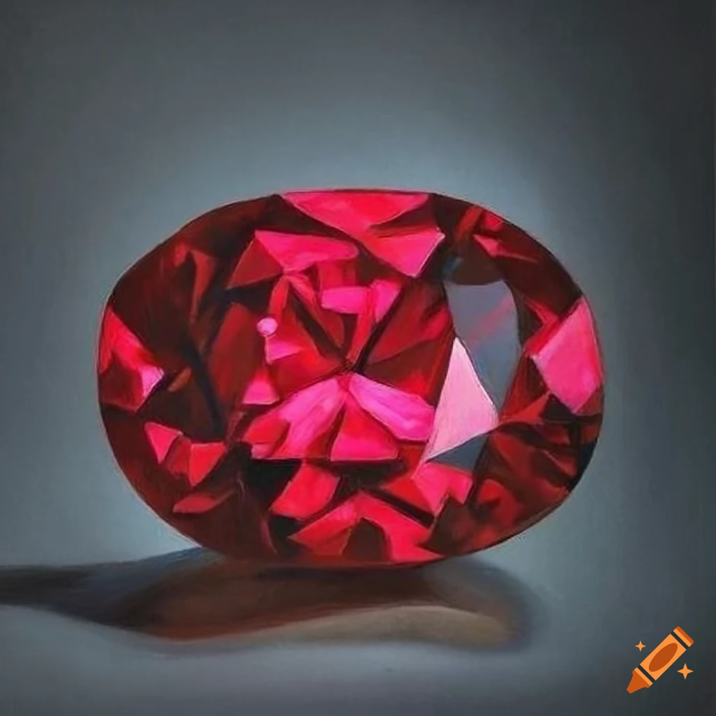 Oil painting of a ruby gemstone on Craiyon