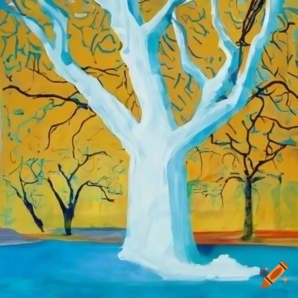 Special-shaped spatial structure with tree in white, influenced by ...