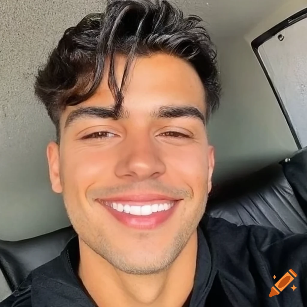 Beautiful man taking a selfie for instagram on Craiyon