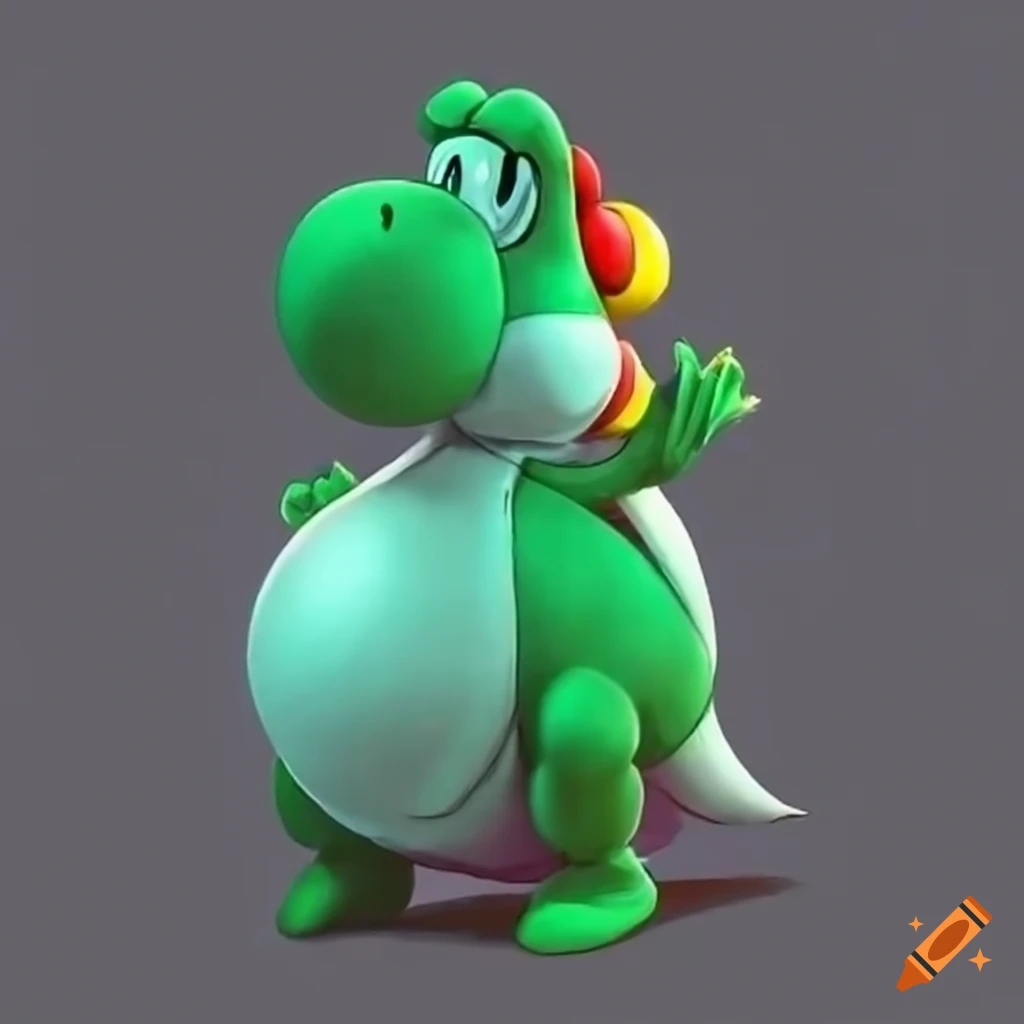 Classic green Yoshi character from Super Mario Bros. with unique ...