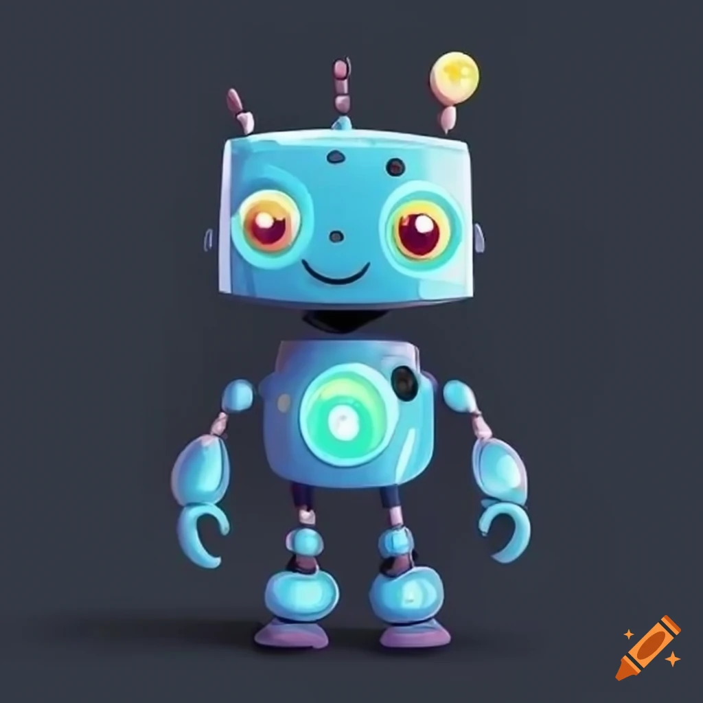 Strong and cute cartoon robot on Craiyon