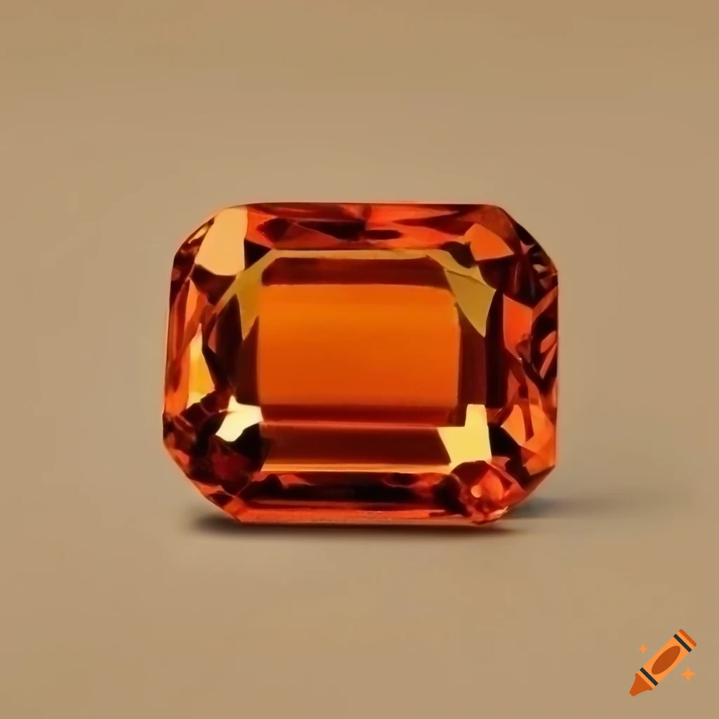 Oil painting of an orange topaz gemstone on Craiyon