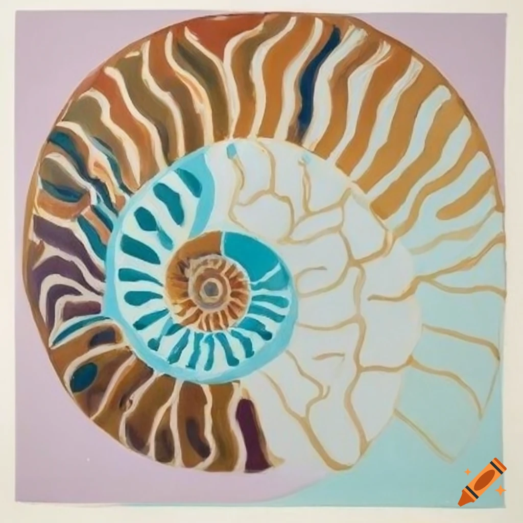 Special-shaped spatial structure with ammonite shell and eyes in white ...