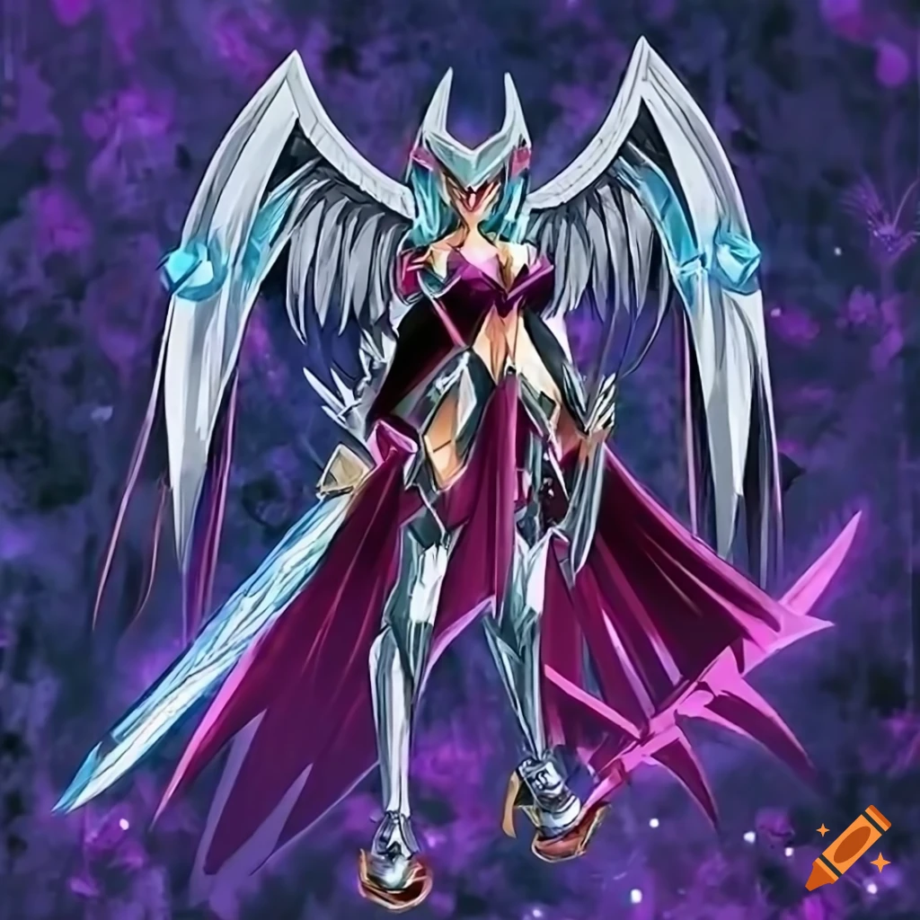 Cyber Harpie Lady and Dark Witch digital artwork from Yu-Gi-Oh on Craiyon