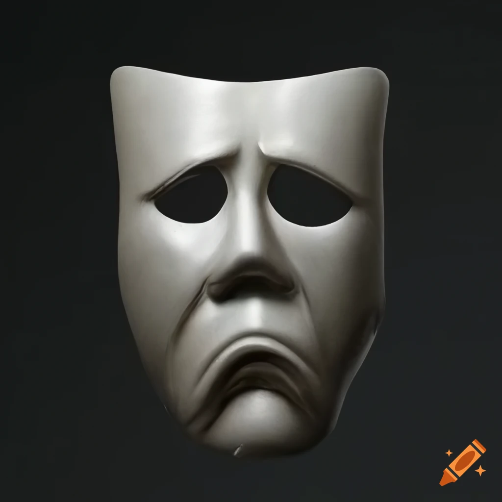 Theater mask expressing fear on Craiyon