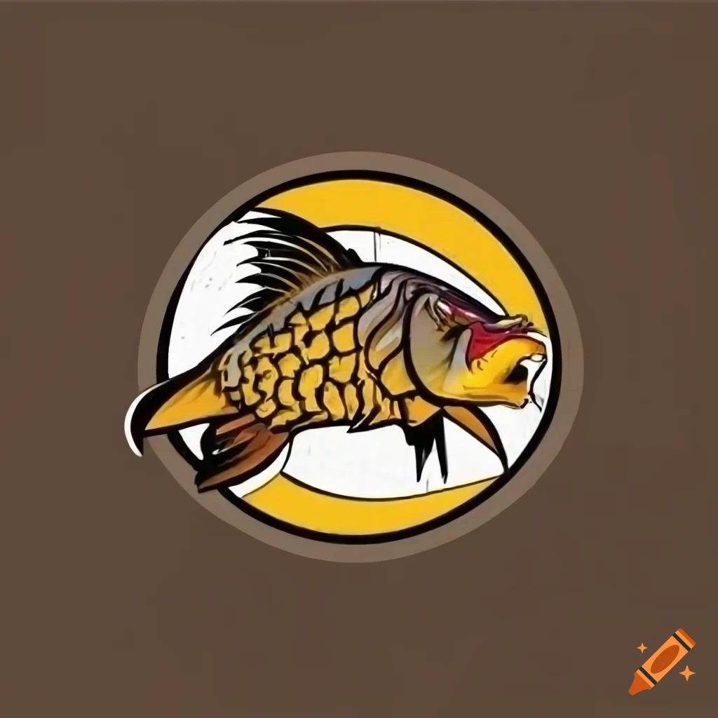 Nba team logo with an angry yellow-brown mirror carp on Craiyon
