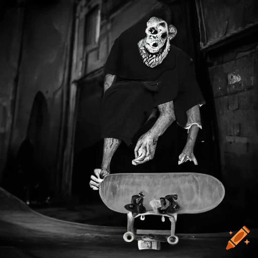 Skateboarding horror on Craiyon