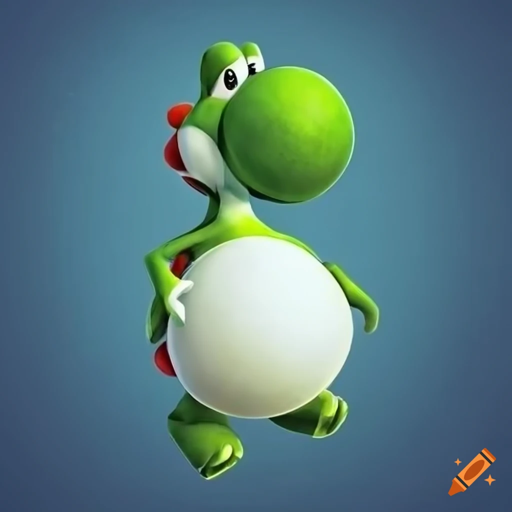 Illustration of green Yoshi's bulging belly from Super Mario Bros on ...