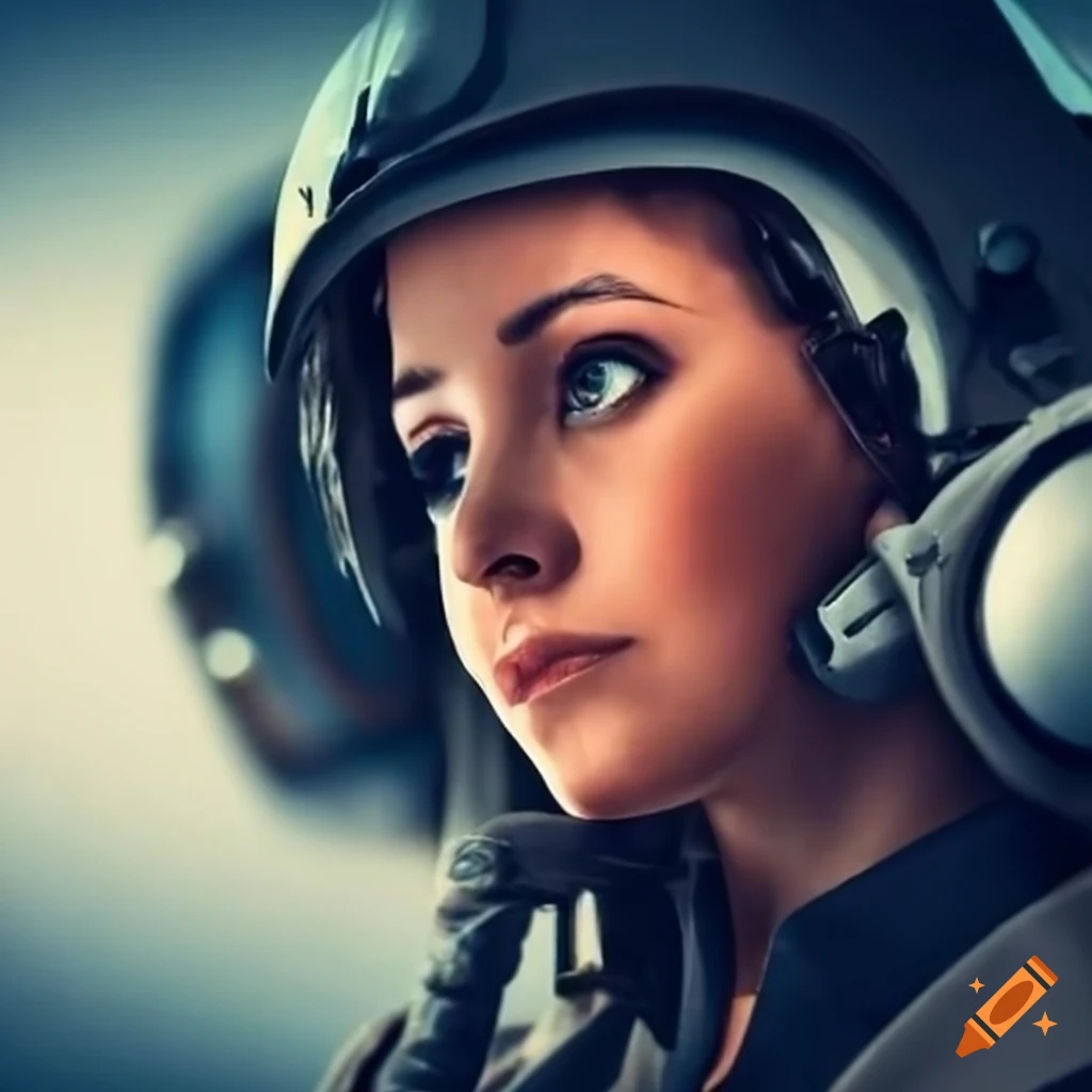 Flight nurse wearing a helmet on Craiyon