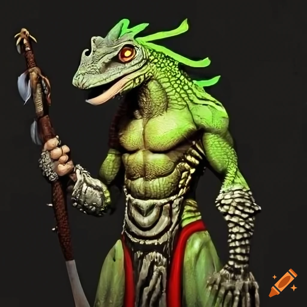 Lizard warrior on Craiyon
